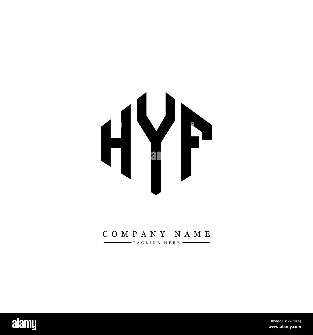 HYF letter logo design with polygon shape. HYF polygon and cube shape ...