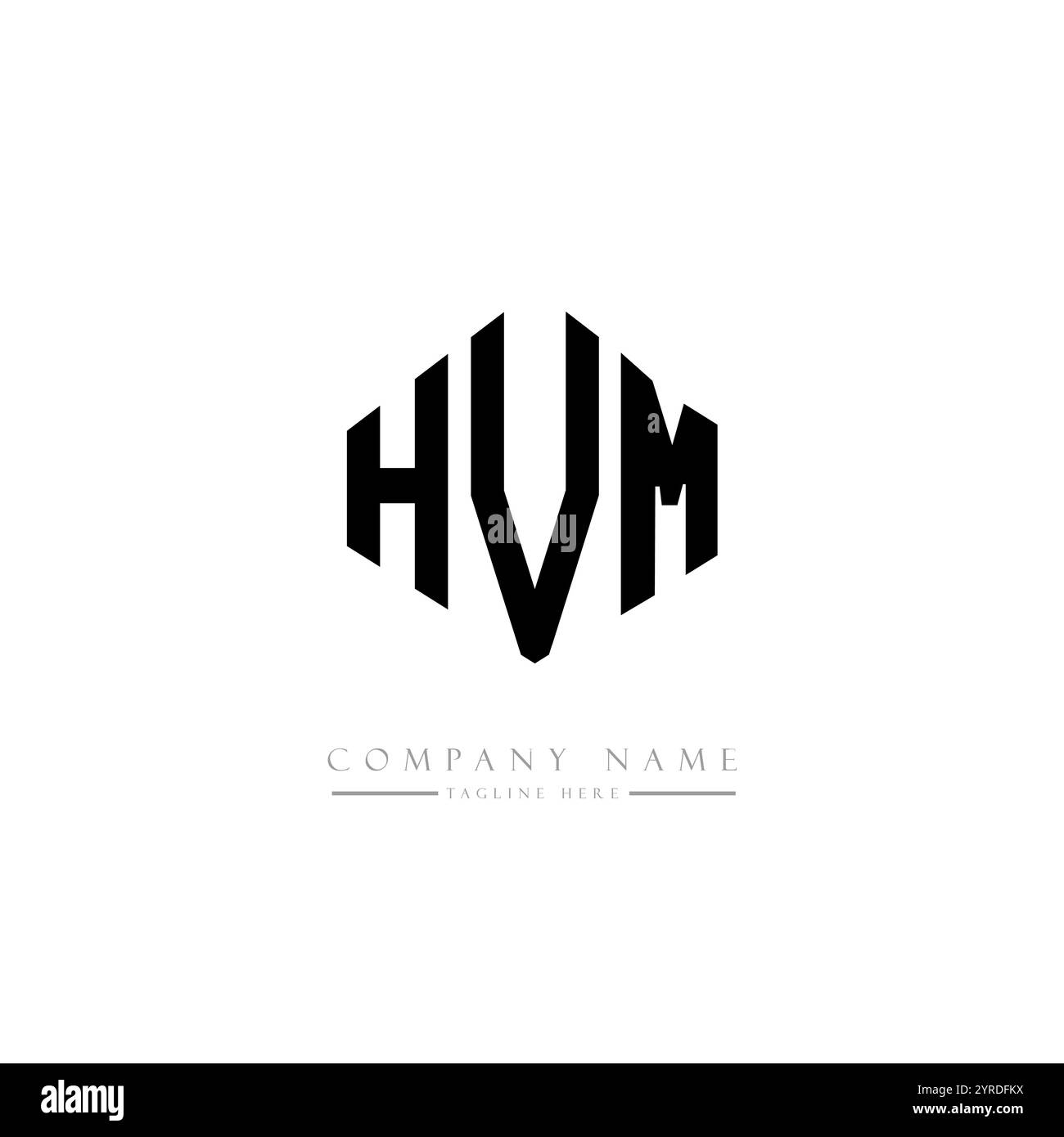 Hvm Letter Logo Design With Polygon Shape Hvm Polygon And Cube Shape