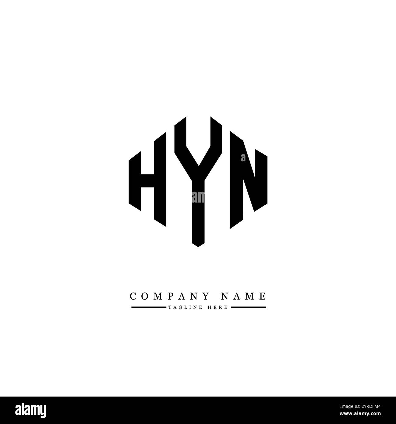 HYN letter logo design with polygon shape. HYN polygon and cube shape ...