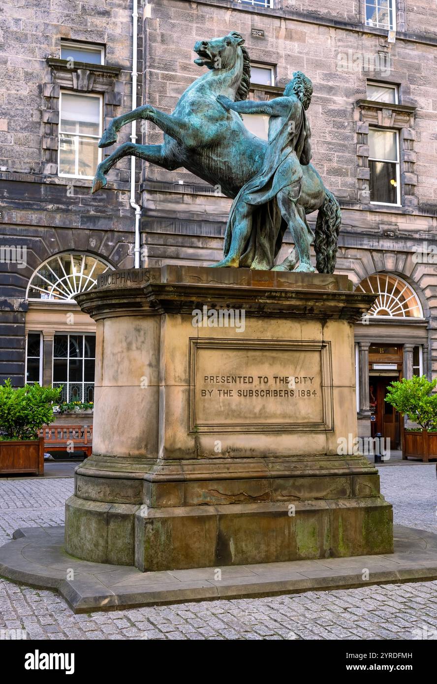 Statue of Alexander and Bucephalus, by John Steell was presented to the ...