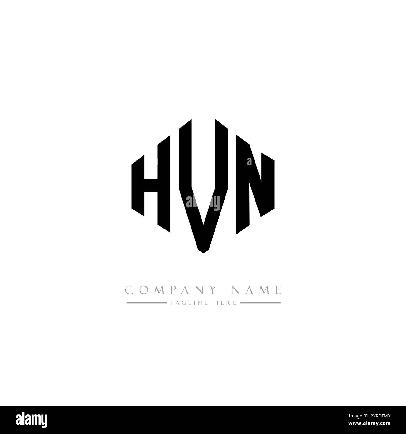HVN letter logo design with polygon shape. HVN polygon and cube shape ...