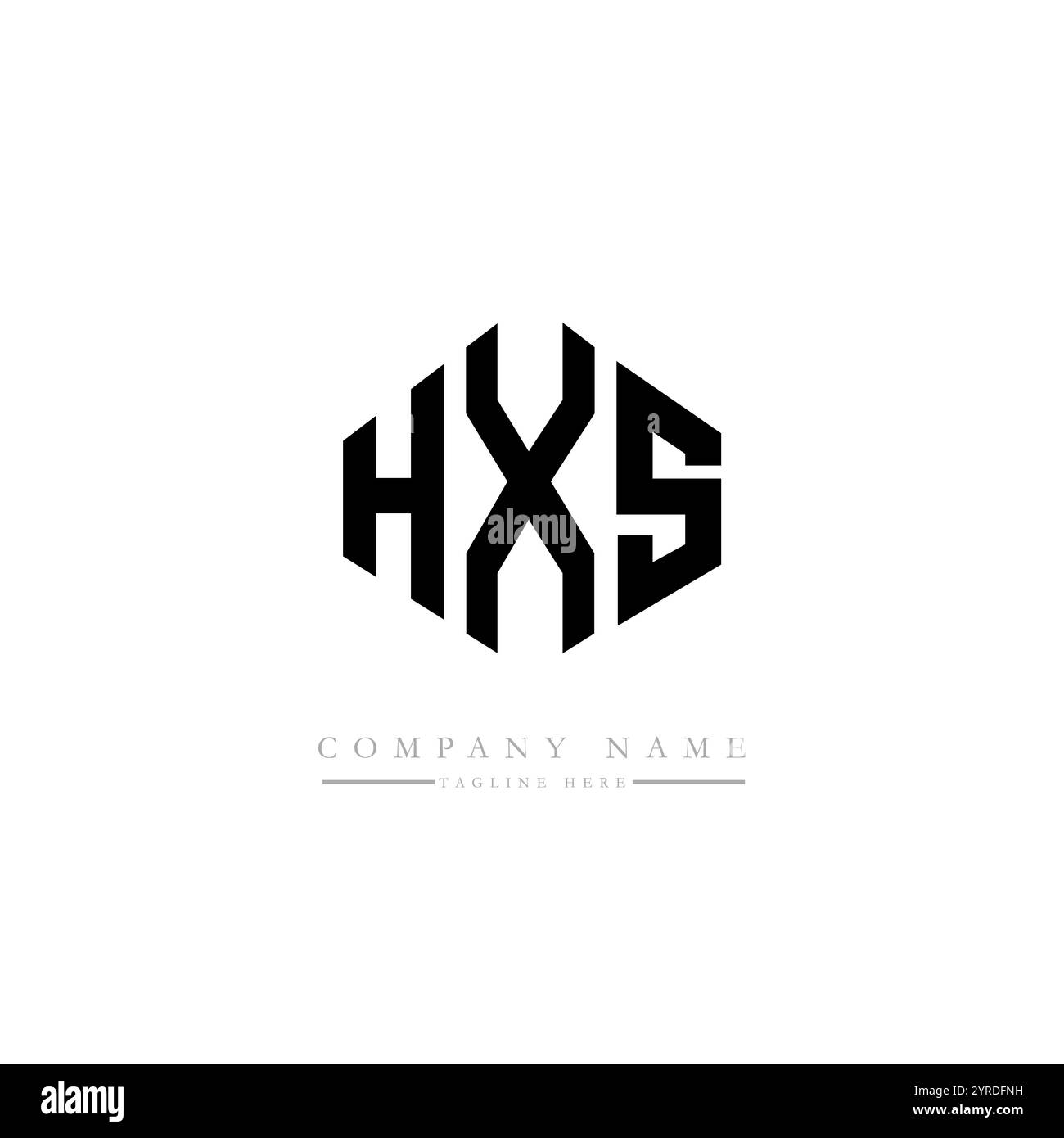 HXS letter logo design with polygon shape. HXS polygon and cube shape ...