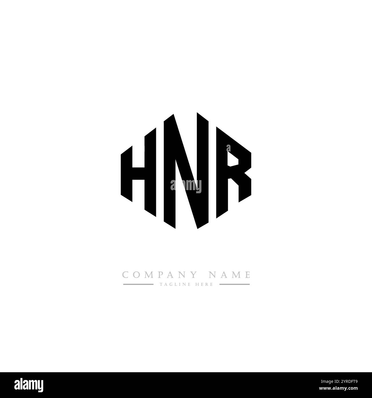 HNR letter logo design with polygon shape. HNR polygon and cube shape ...