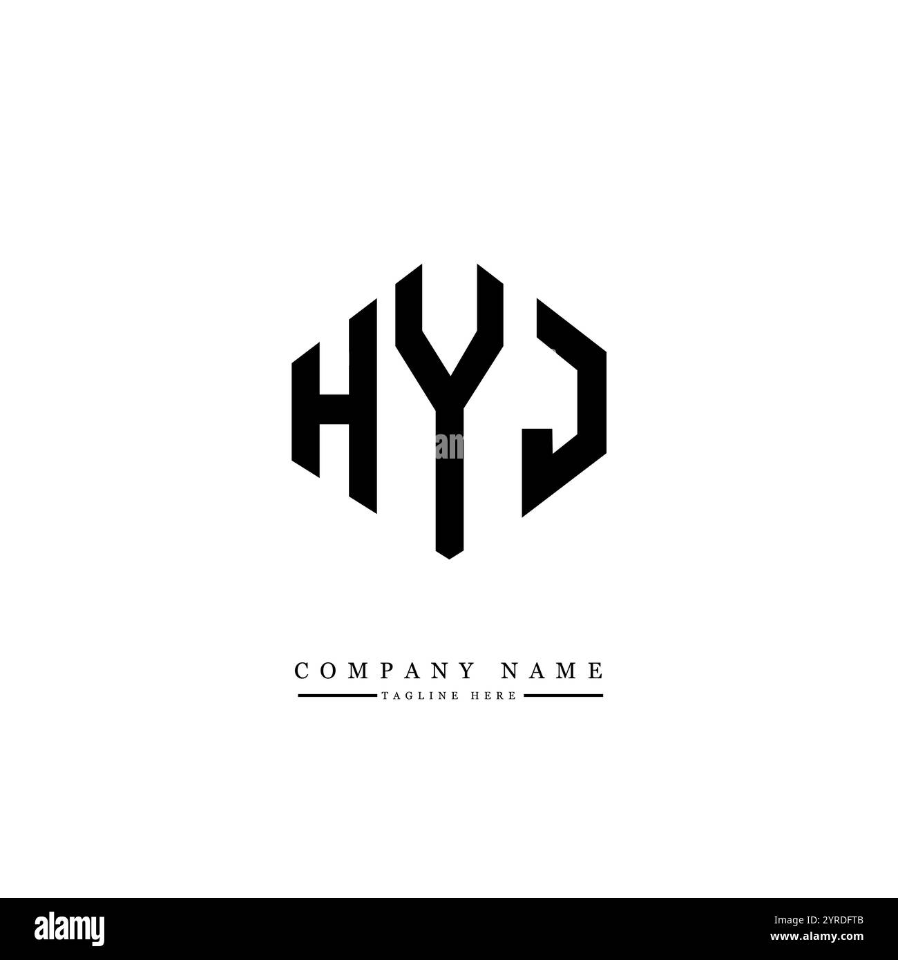 HYJ letter logo design with polygon shape. HYJ polygon and cube shape ...