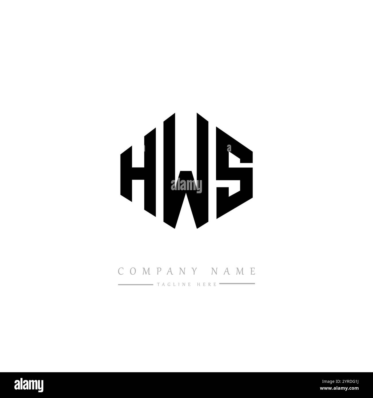 HWS letter logo design with polygon shape. HWS polygon and cube shape ...