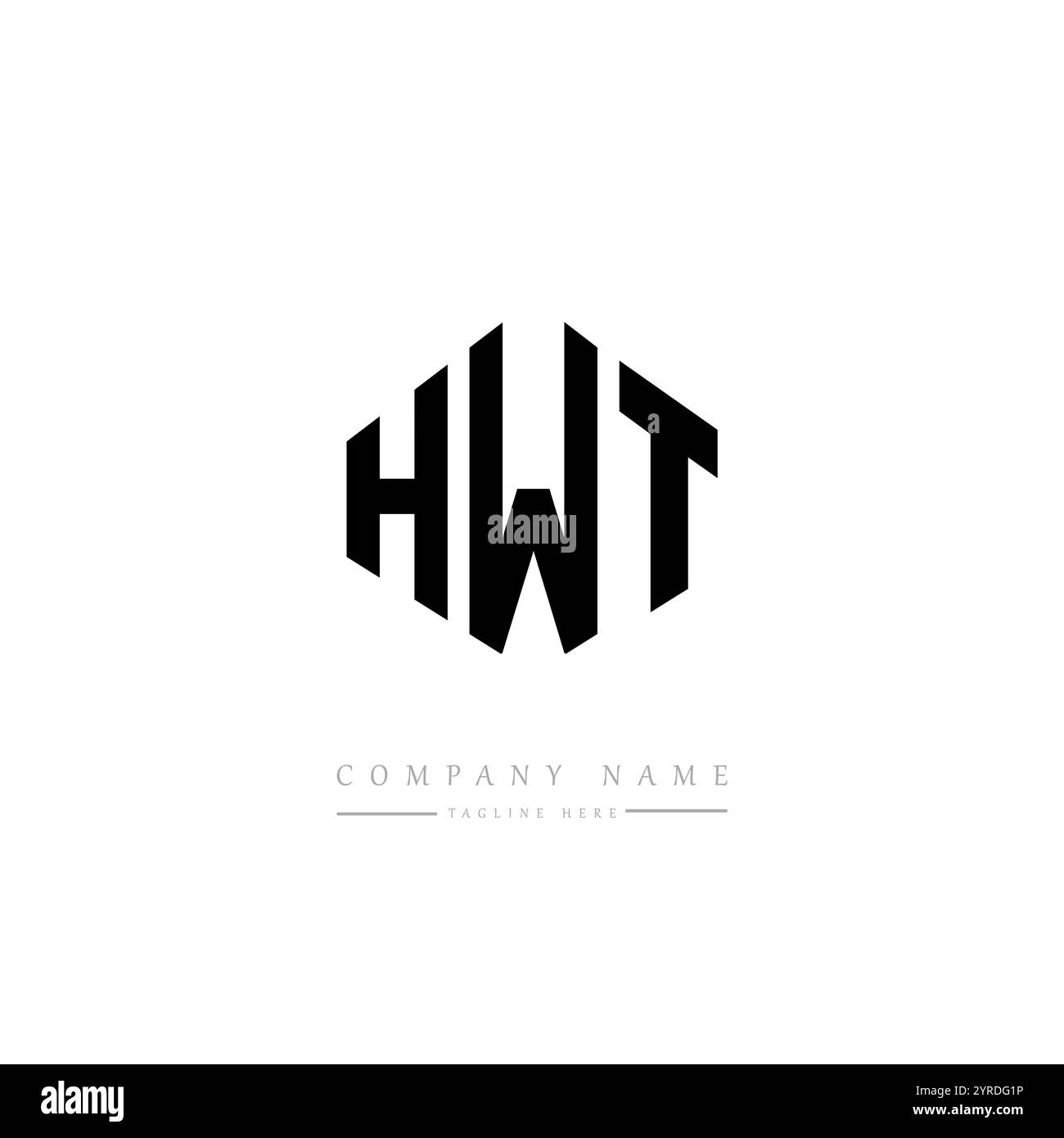 HWT letter logo design with polygon shape. HWT polygon and cube shape ...