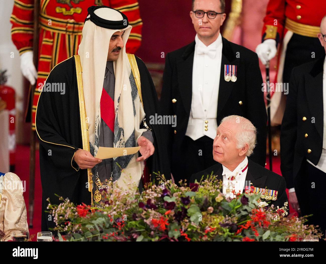 King Charles III with the Emir of Qatar Sheikh Tamim bin Hamad Al Thani ...