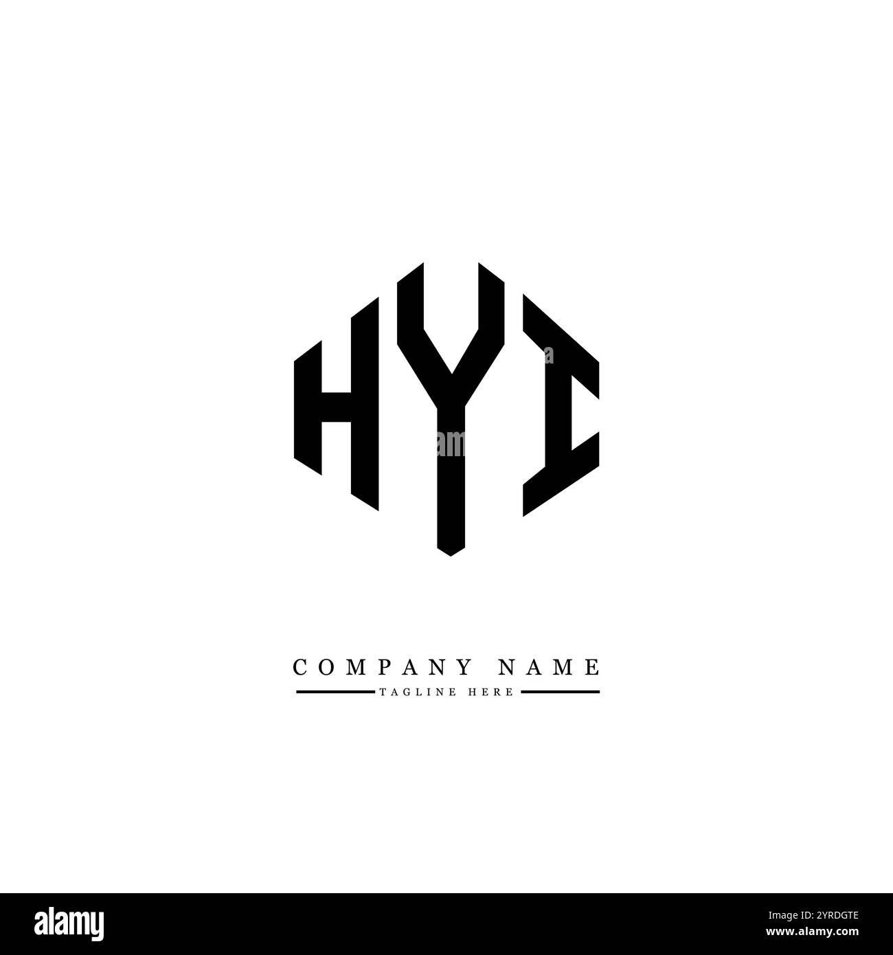 HYI letter logo design with polygon shape. HYI polygon and cube shape ...