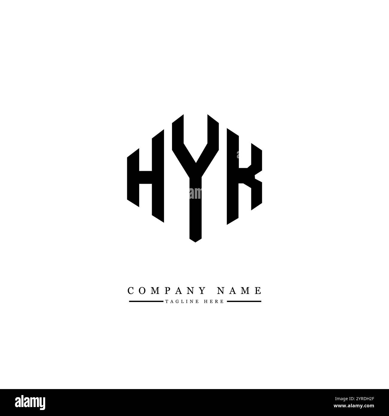 HYK letter logo design with polygon shape. HYK polygon and cube shape logo design. HYK hexagon ...