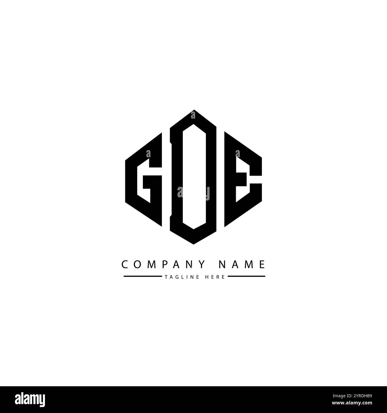 GDE letter logo design with polygon shape. GDE polygon and cube shape ...