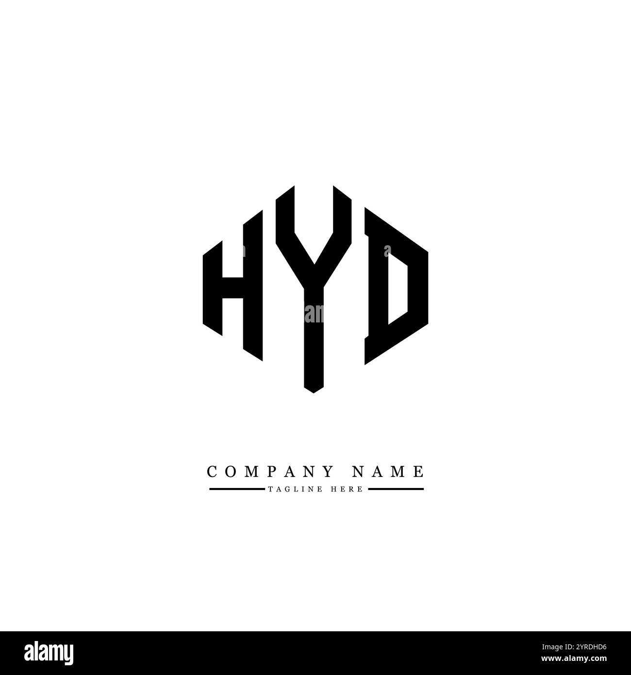HYD letter logo design with polygon shape. HYD polygon and cube shape ...