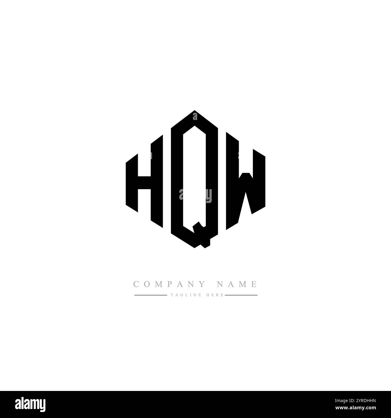 HQW letter logo design with polygon shape. HQW polygon and cube shape ...