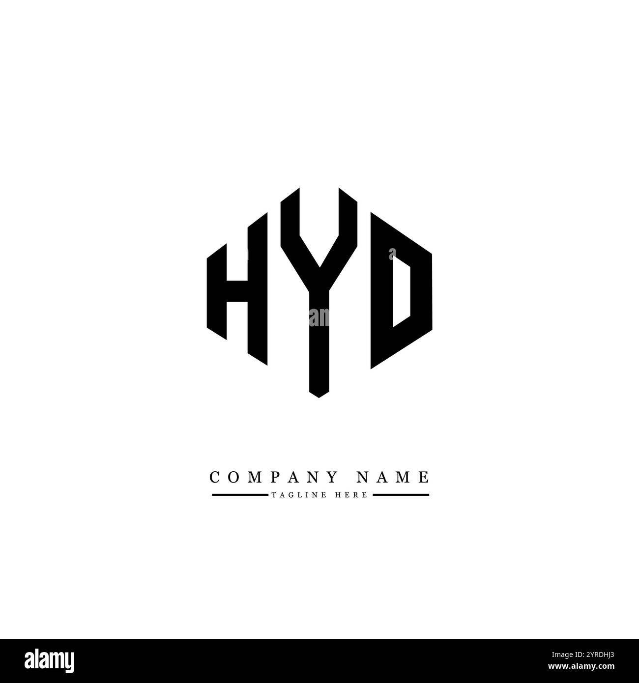 HYO letter logo design with polygon shape. HYO polygon and cube shape ...