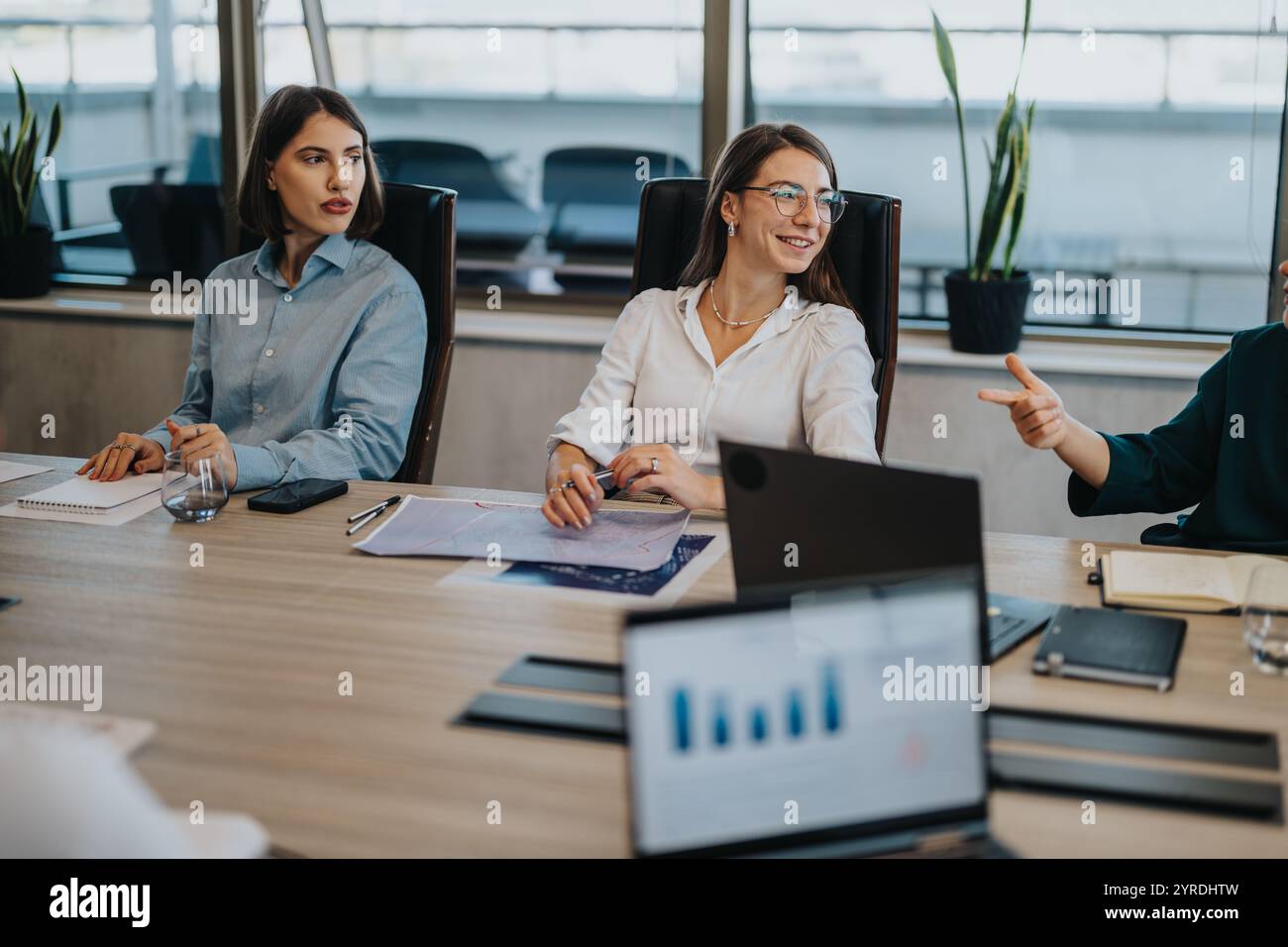 Multiracial team discussing strategies during a business meeting Stock ...