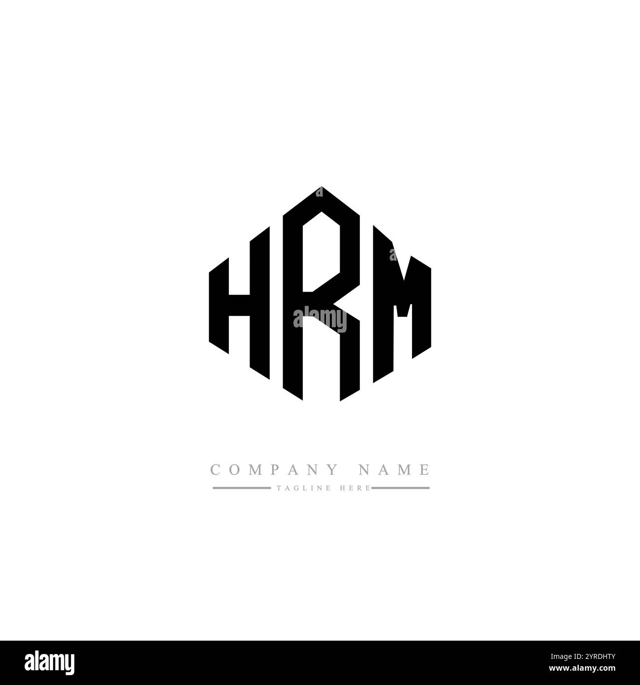 HRM letter logo design with polygon shape. HRM polygon and cube shape ...