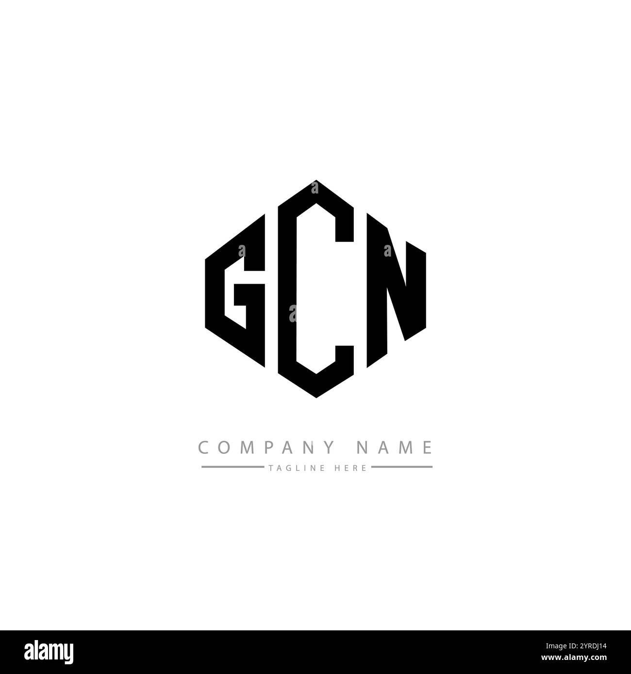GCN letter logo design with polygon shape. GCN polygon and cube shape ...