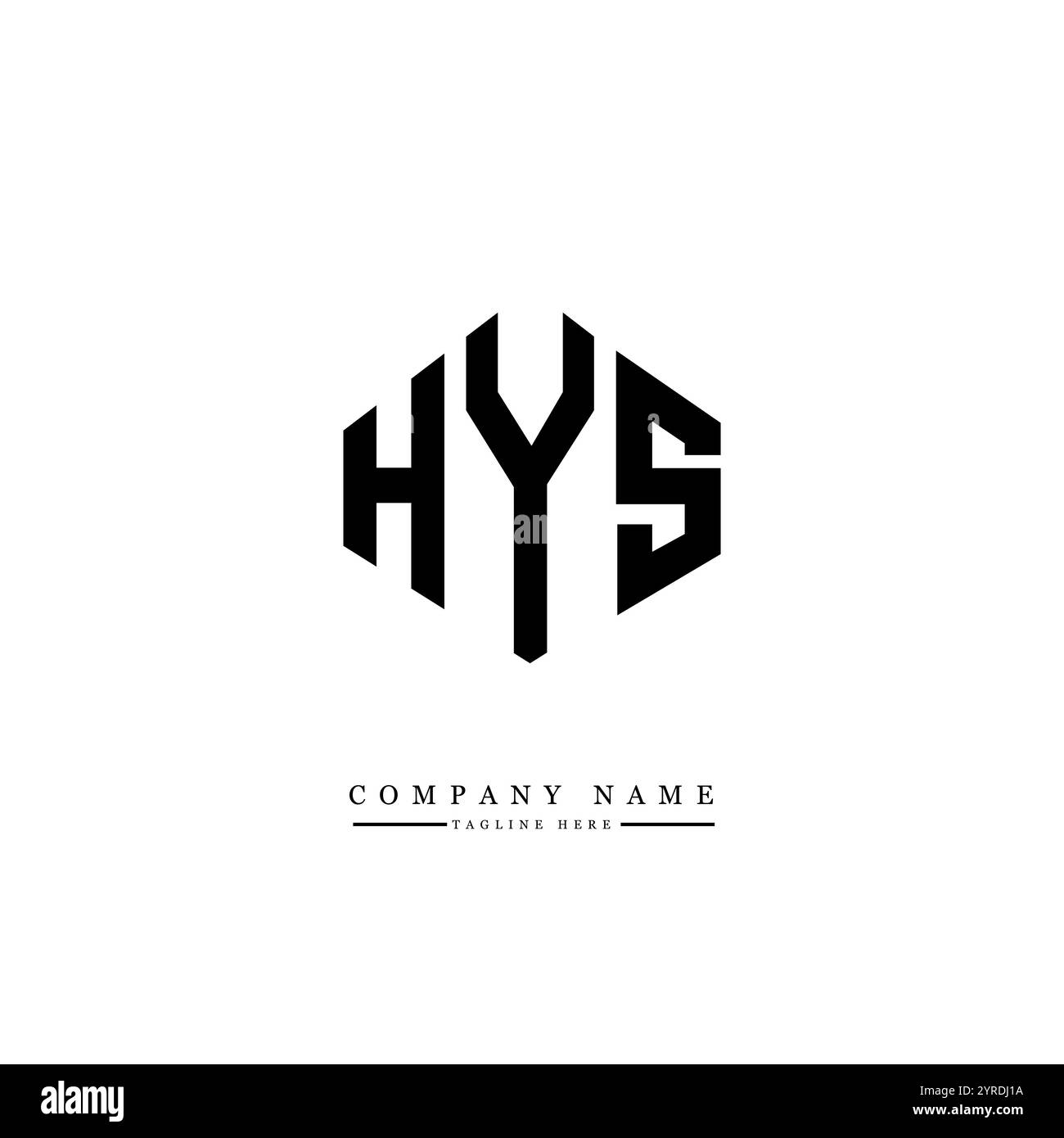 HYS letter logo design with polygon shape. HYS polygon and cube shape ...