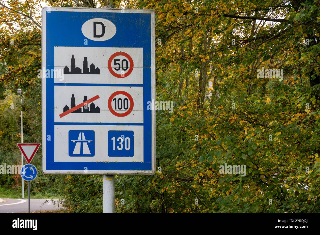 Transport infrastructure in Europe, road signs, directions, country ...