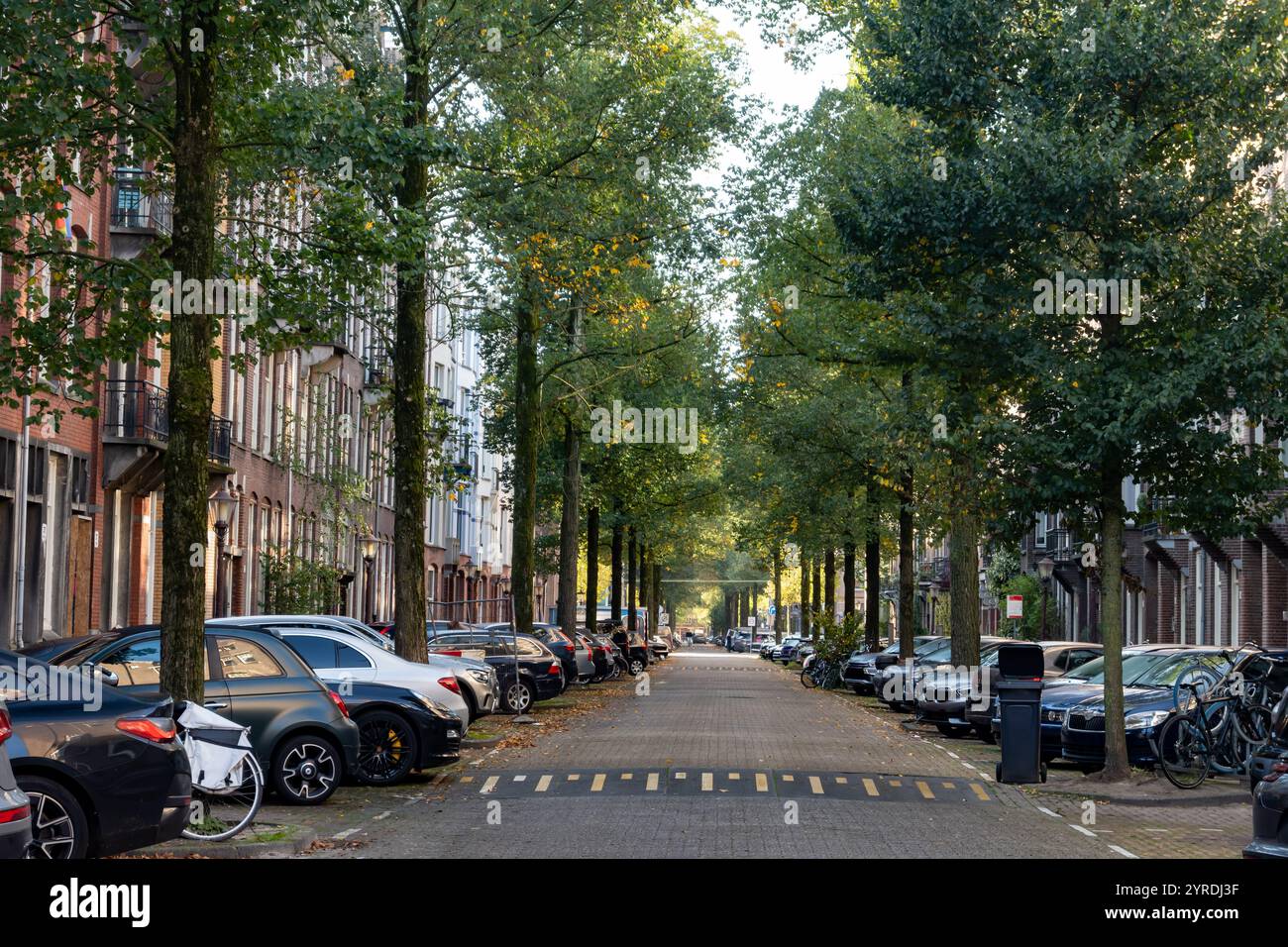 Daily life of Amsterdam, car street parking in Oud Zuid, North Holland ...