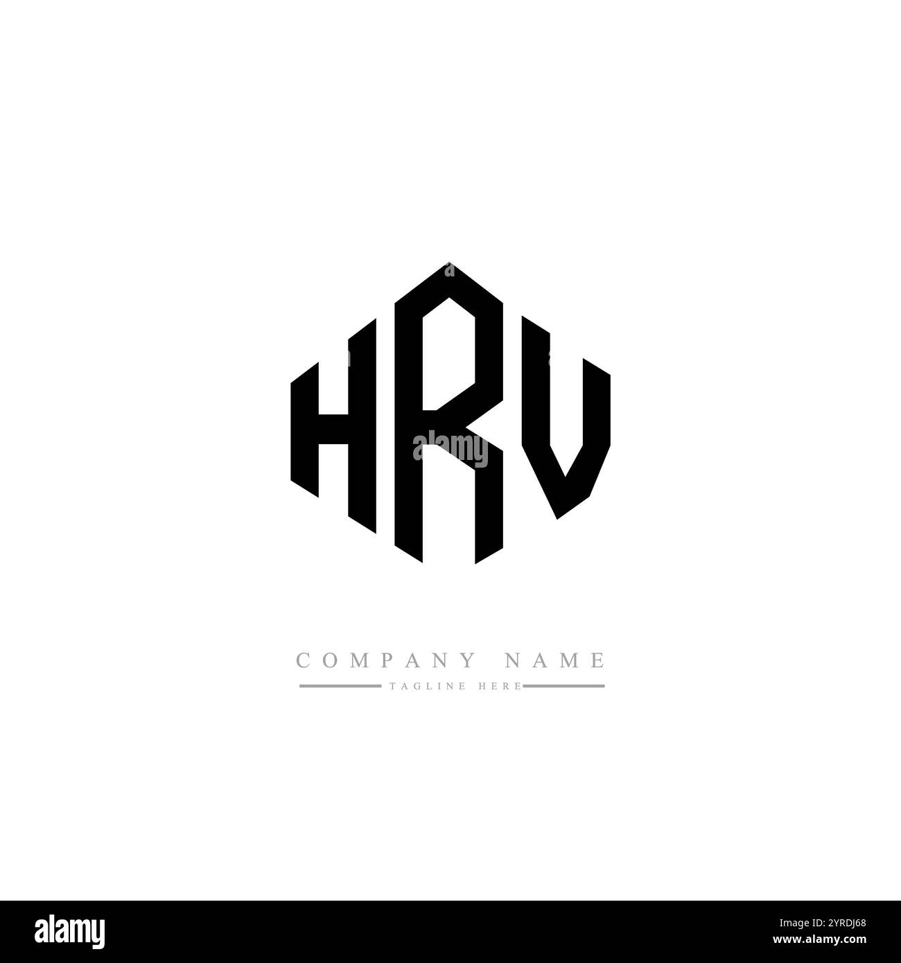 HRV letter logo design with polygon shape. HRV polygon and cube shape ...