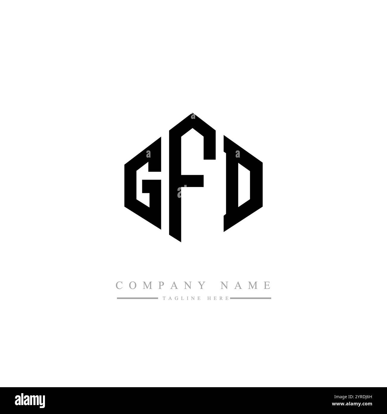 GFD letter logo design with polygon shape. GFD polygon and cube shape ...