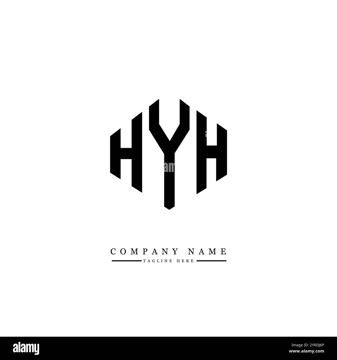 HYH letter logo design with polygon shape. HYH polygon and cube shape logo design. HYH hexagon ...