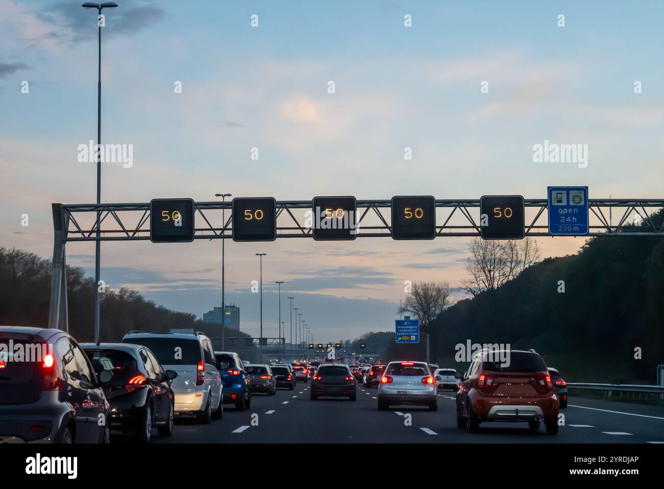 Traffic jam on a2 freeway hi-res stock photography and images - Alamy