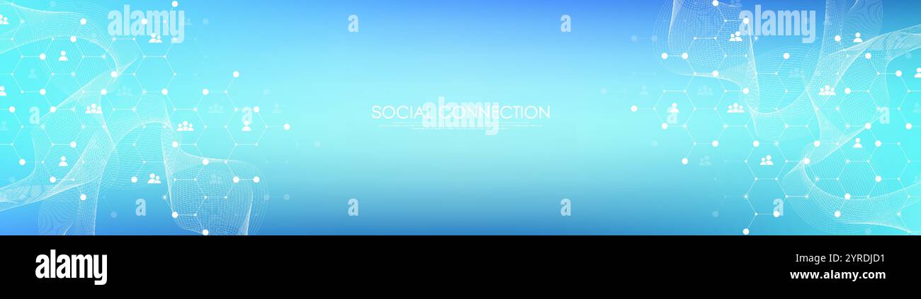Social network communication concept. Global network connection ...