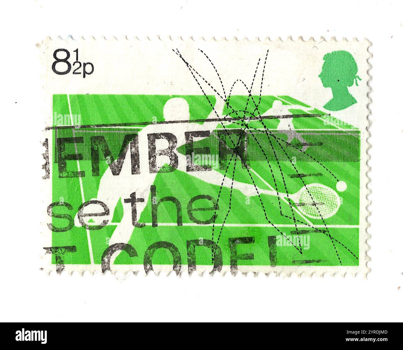 A vintage postage stamp from Great Britain featuring tennis Stock Photo ...