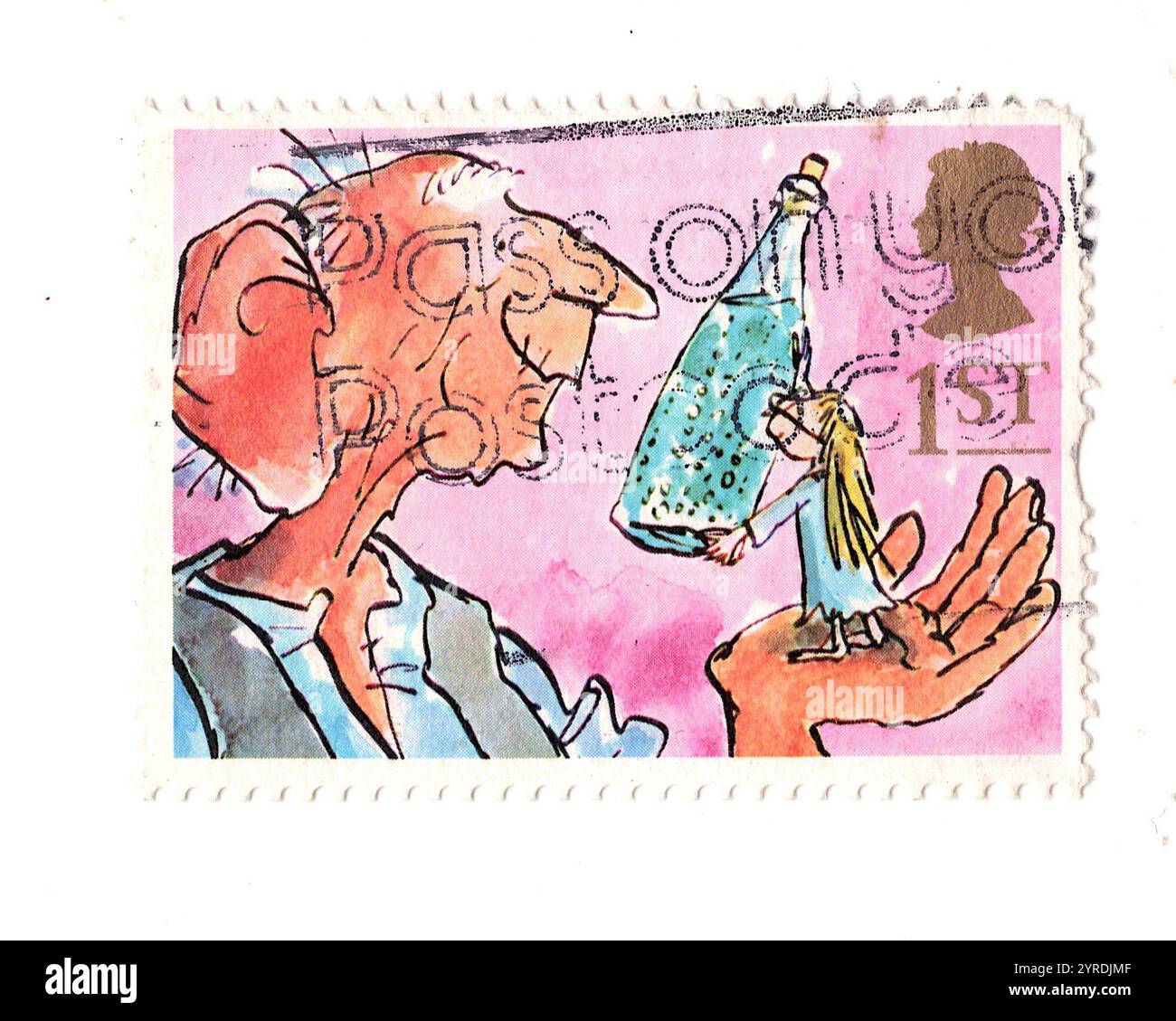 A vintage postage stamp from Great Britain featuring The Big Friendly ...