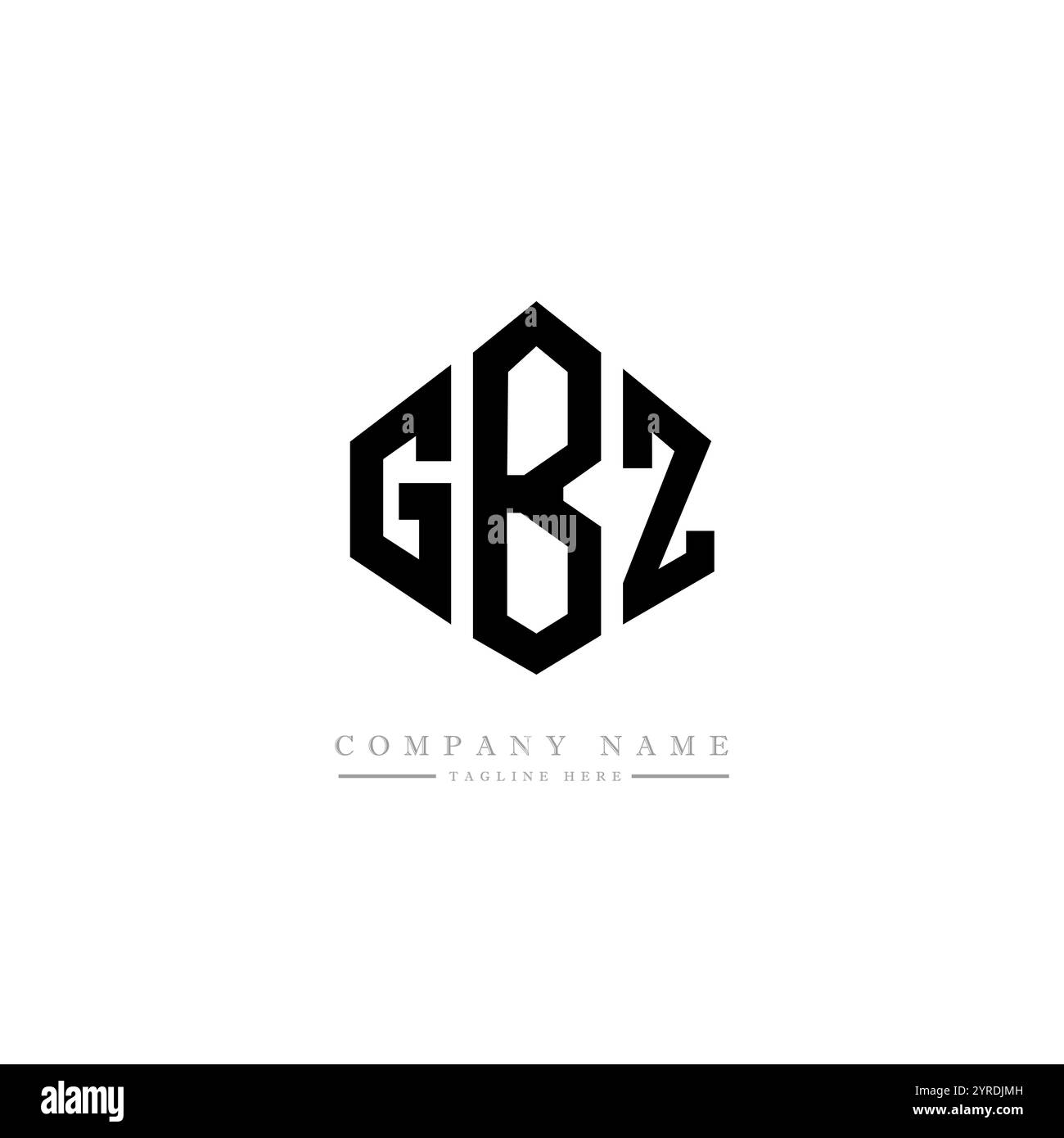 GBZ letter logo design with polygon shape. GBZ polygon and cube shape logo design. GBZ hexagon ...