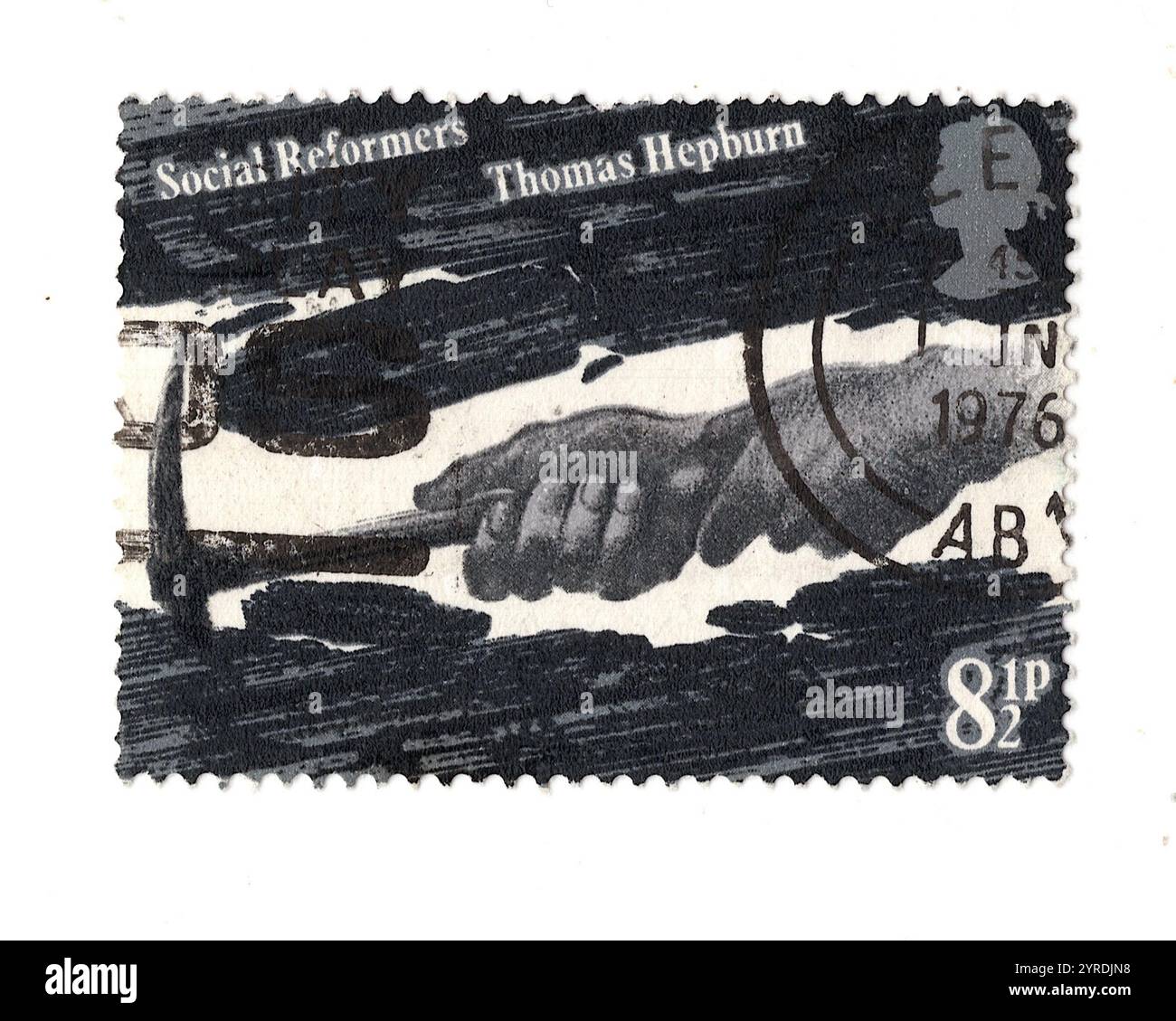 A vintage postage stamp from Great Britain featuring social reformer ...