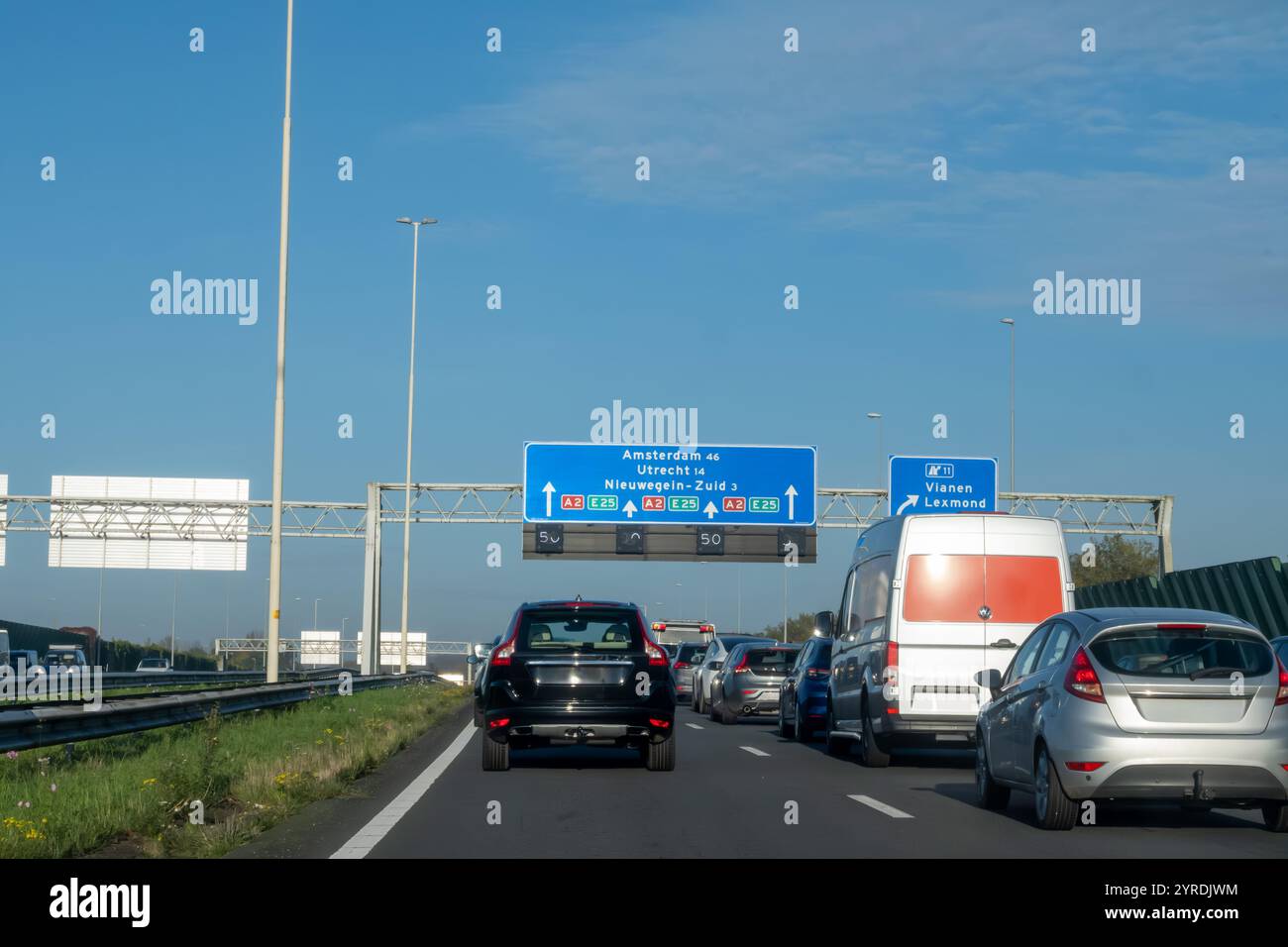 Road network infractrusture in Netherlands, driving safe on high ...