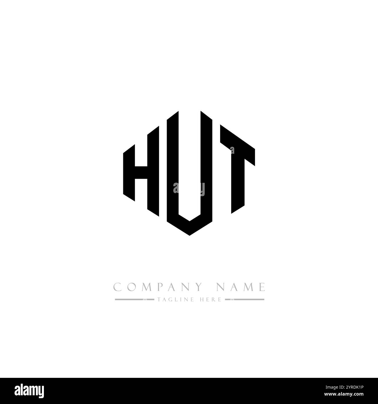 HUT letter logo design with polygon shape. HUT polygon and cube shape ...
