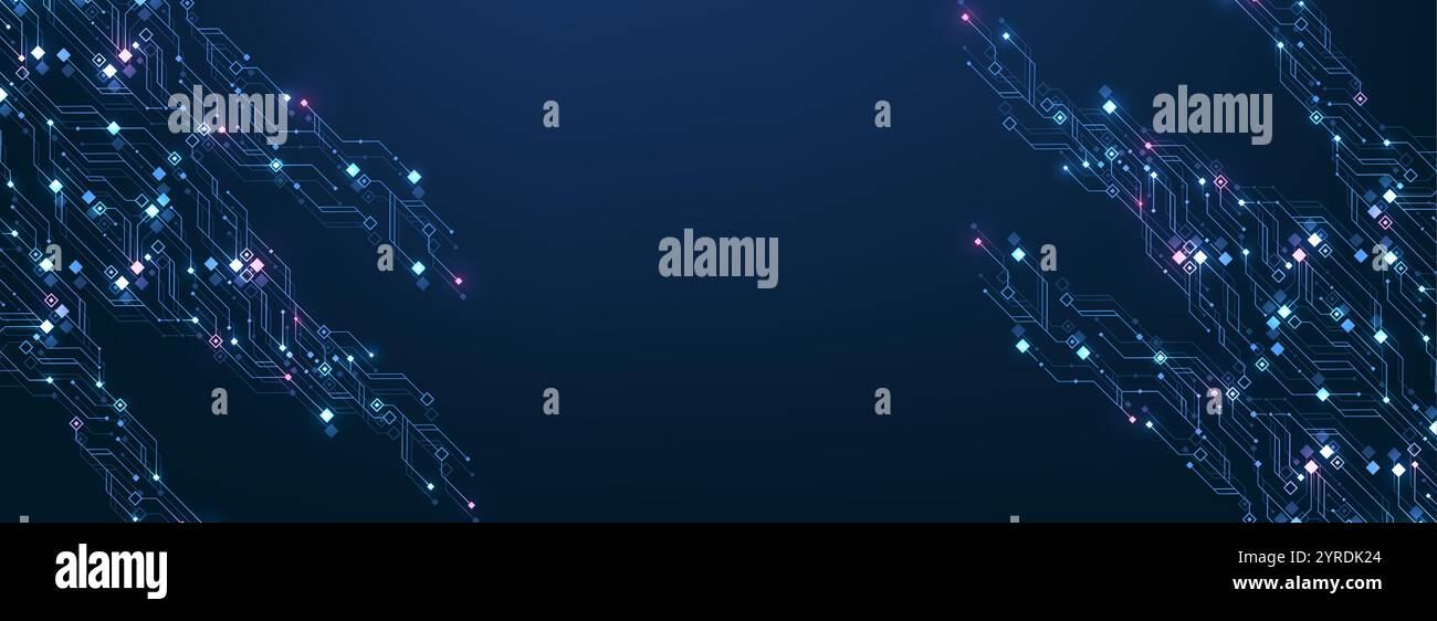 Artificial Intelligence with circuit electric line style. Digital ...