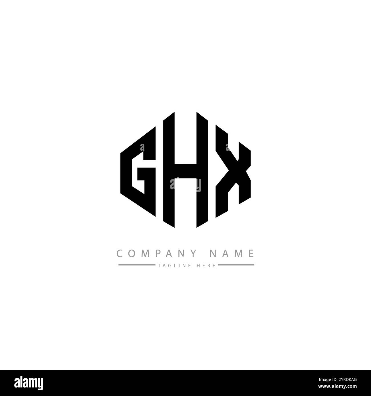 GHX letter logo design with polygon shape. GHX polygon and cube shape ...