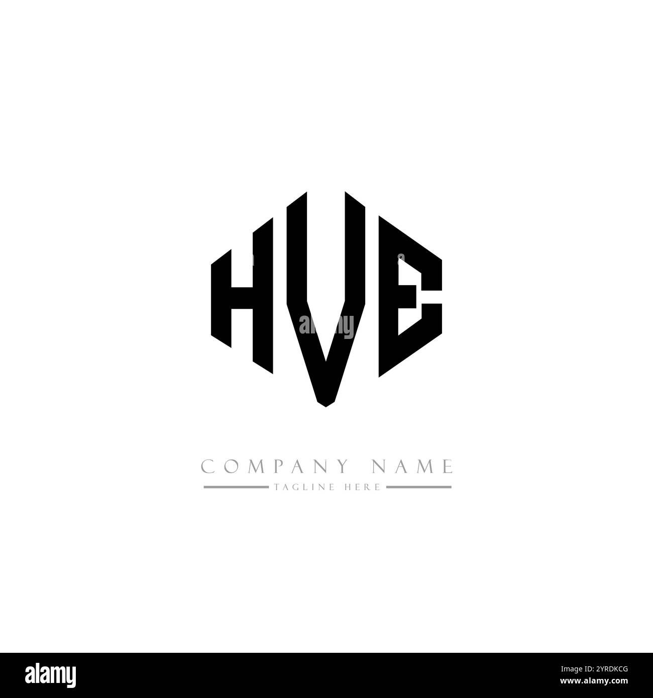 HVE letter logo design with polygon shape. HVE polygon and cube shape ...