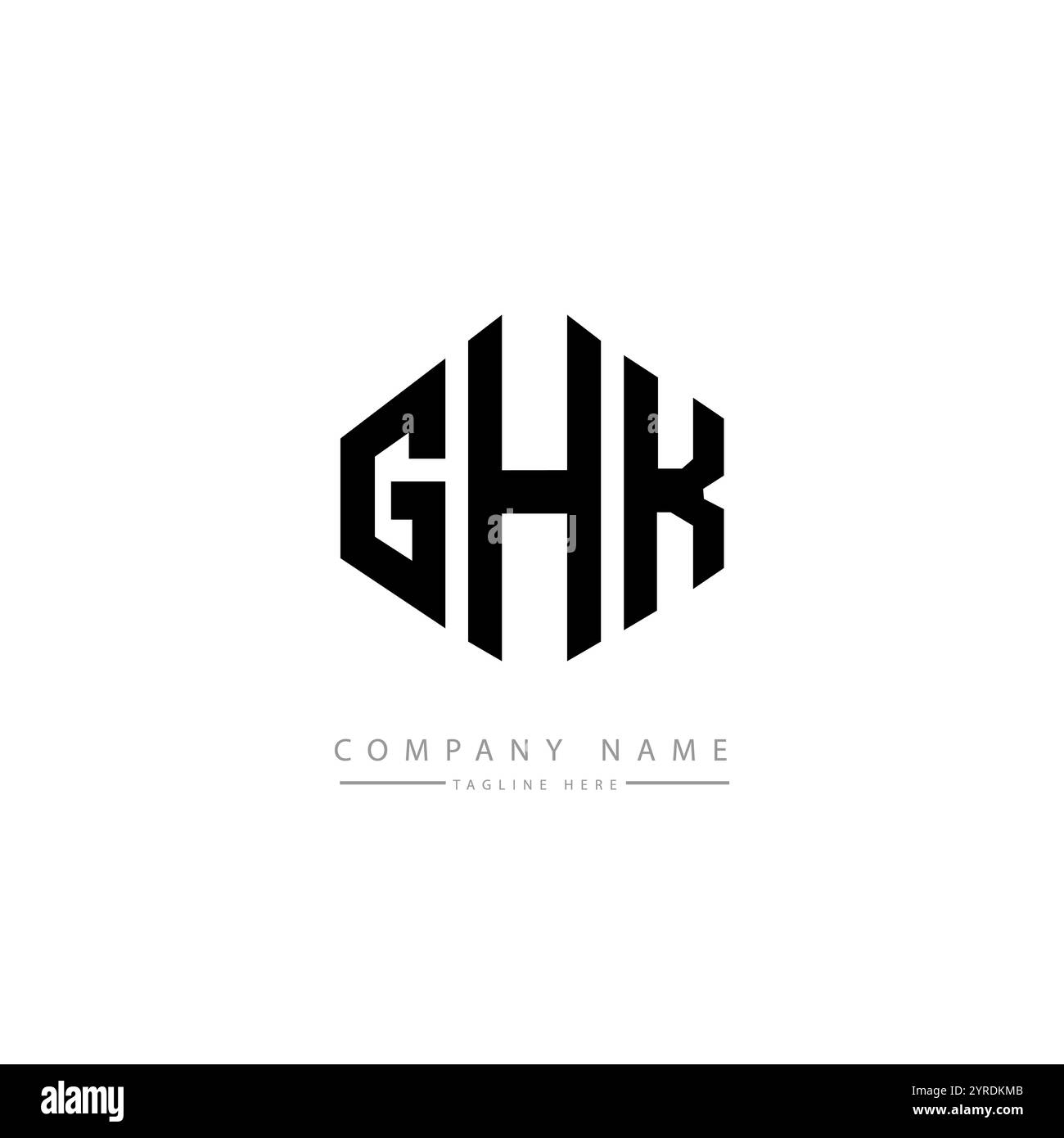 GHK letter logo design with polygon shape. GHK polygon and cube shape ...