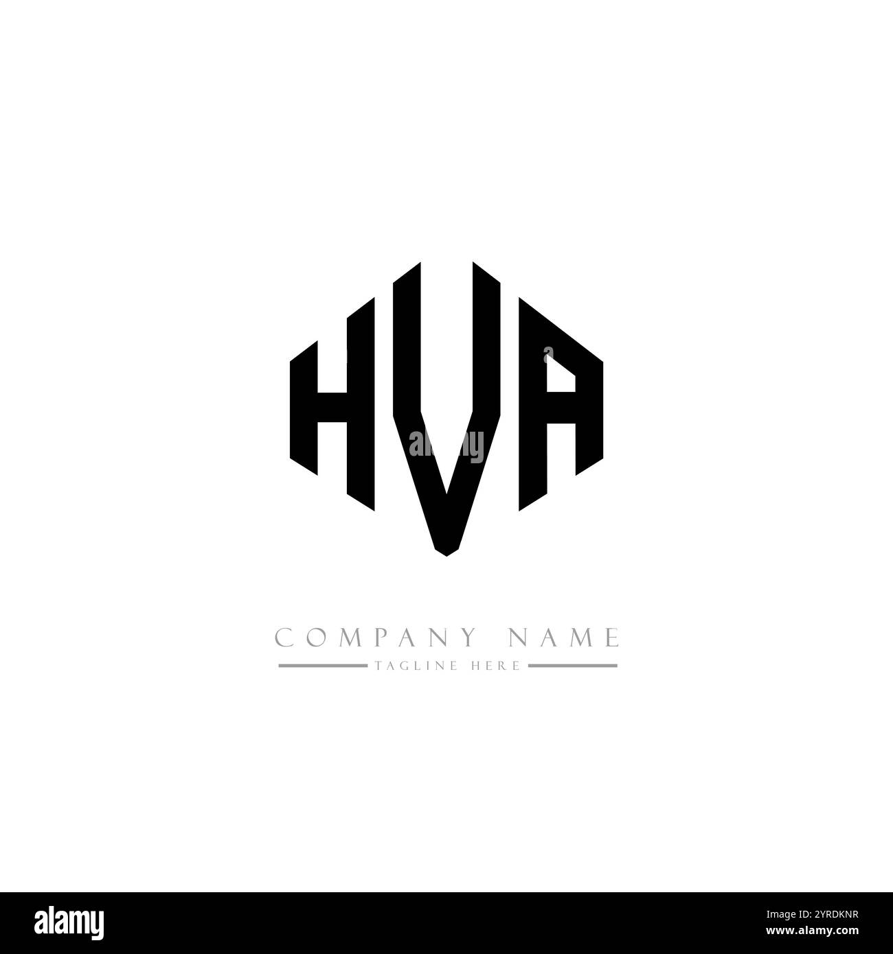 HVA letter logo design with polygon shape. HVA polygon and cube shape ...