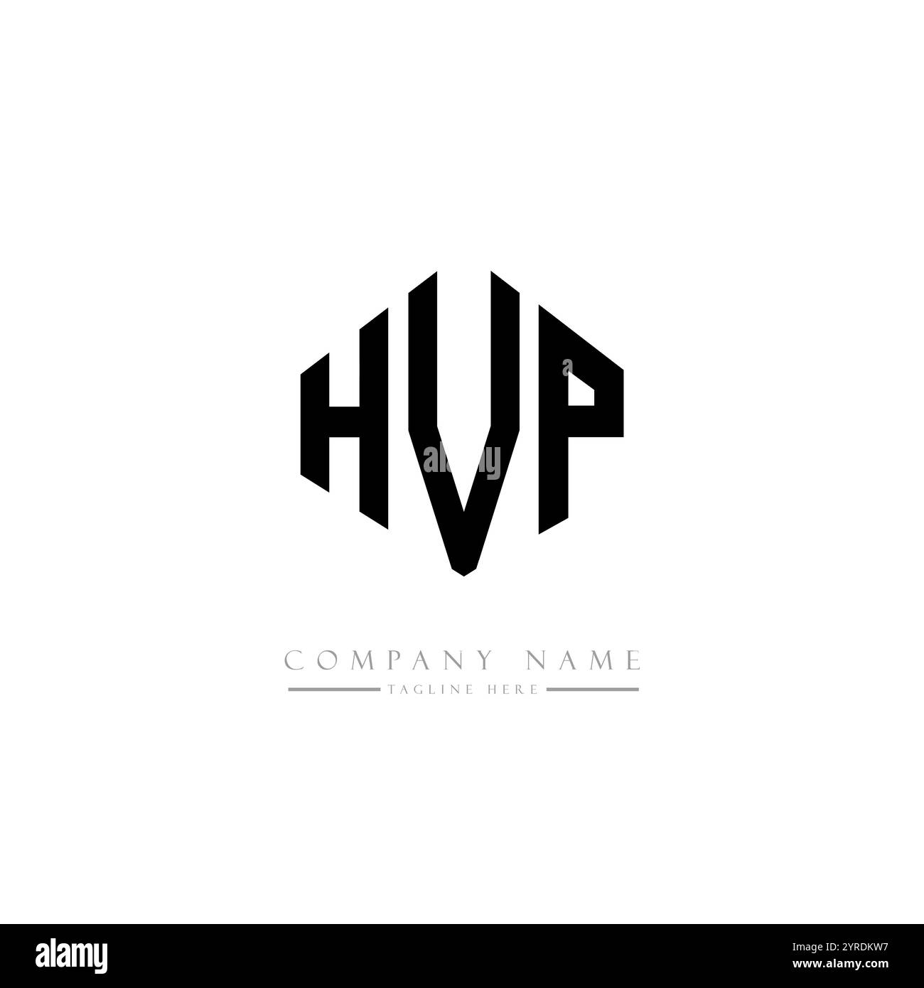 HVP letter logo design with polygon shape. HVP polygon and cube shape logo design. HVP hexagon ...