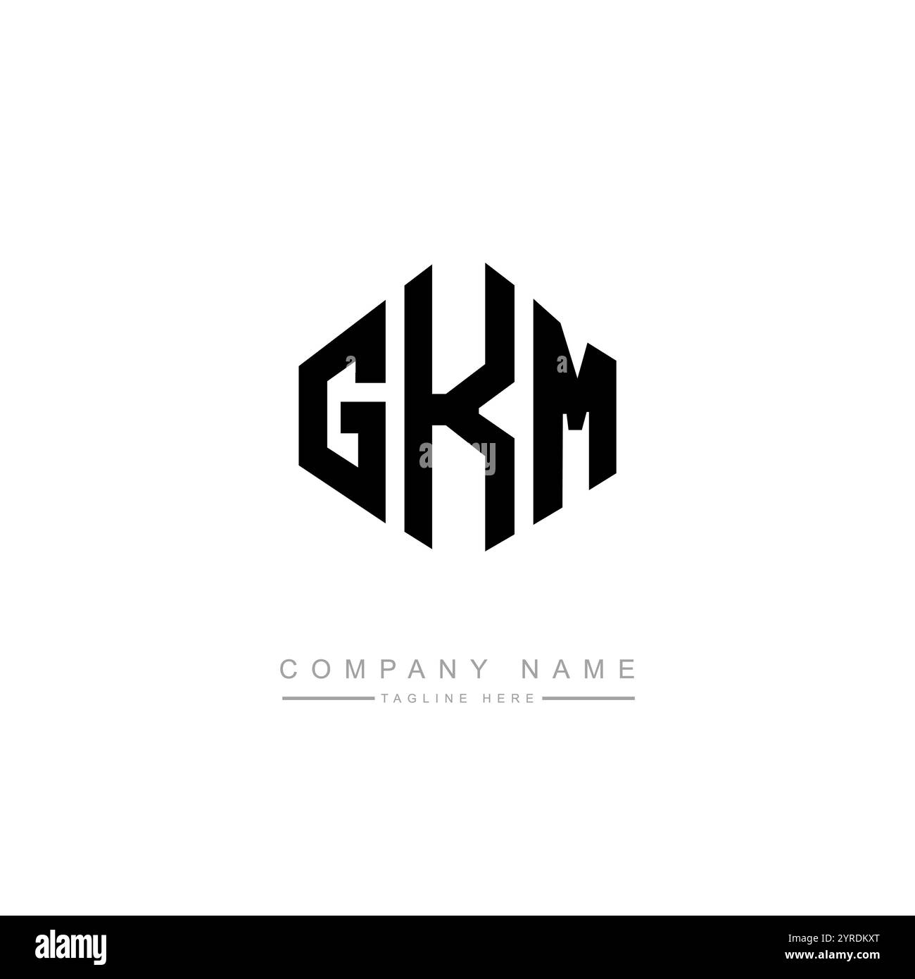 GKM letter logo design with polygon shape. GKM polygon and cube shape ...