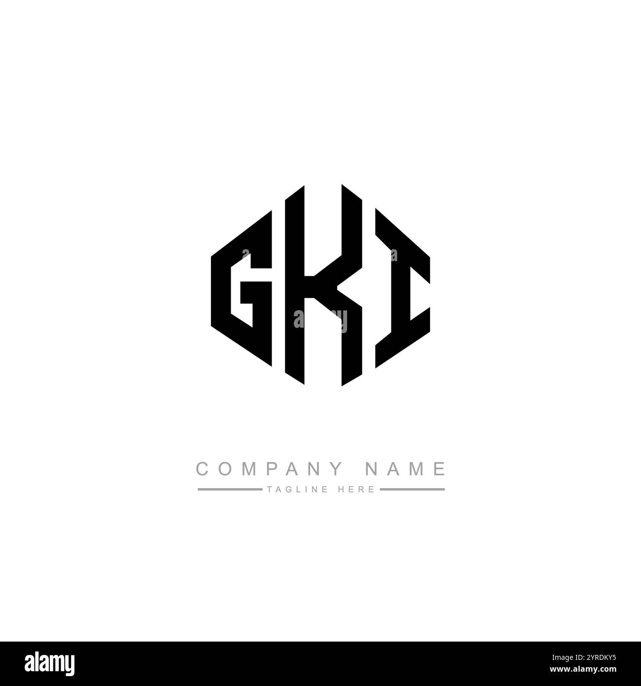 GKI letter logo design with polygon shape. GKI polygon and cube shape logo design. GKI hexagon ...