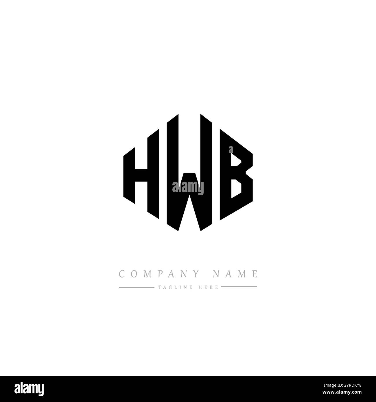 HWB letter logo design with polygon shape. HWB polygon and cube shape ...