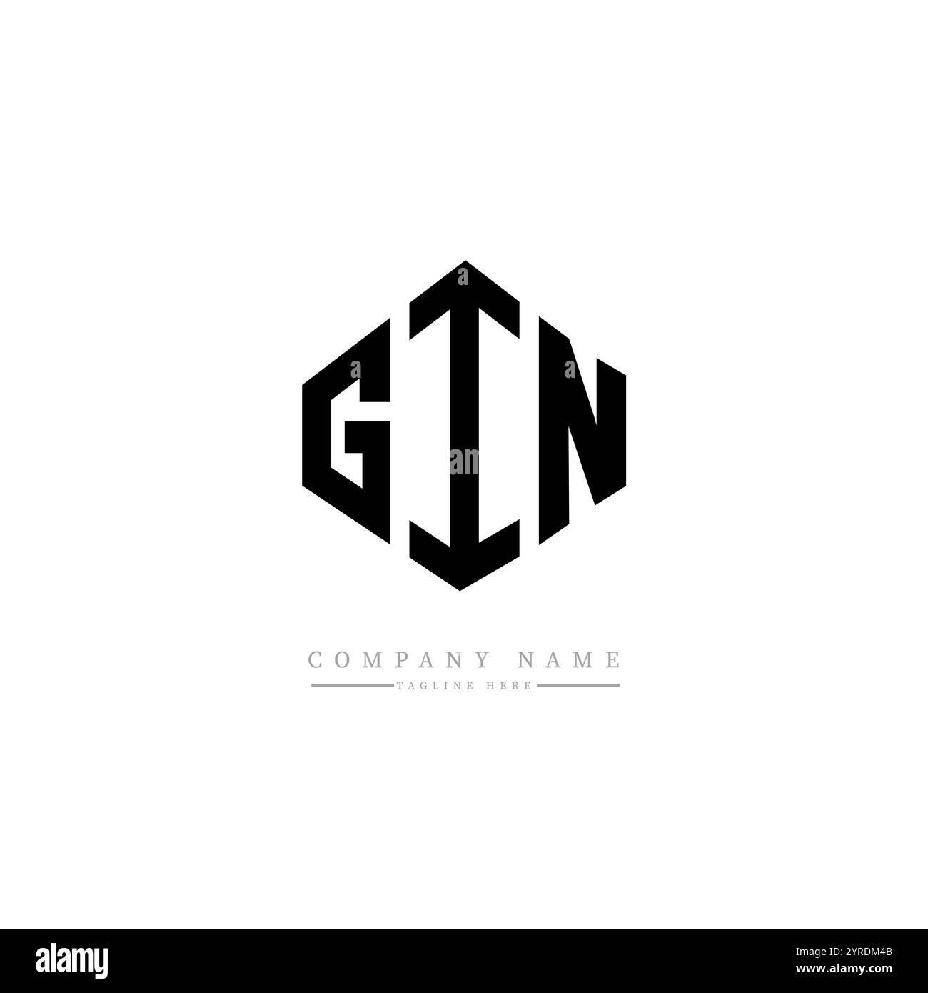 GIN letter logo design with polygon shape. GIN polygon and cube shape ...
