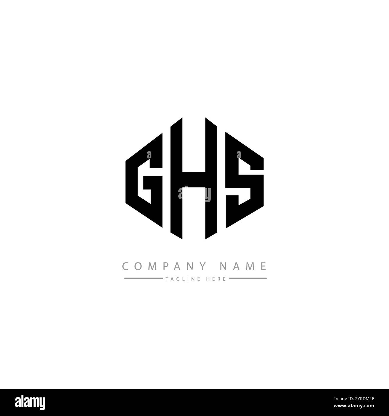 GHS letter logo design with polygon shape. GHS polygon and cube shape ...