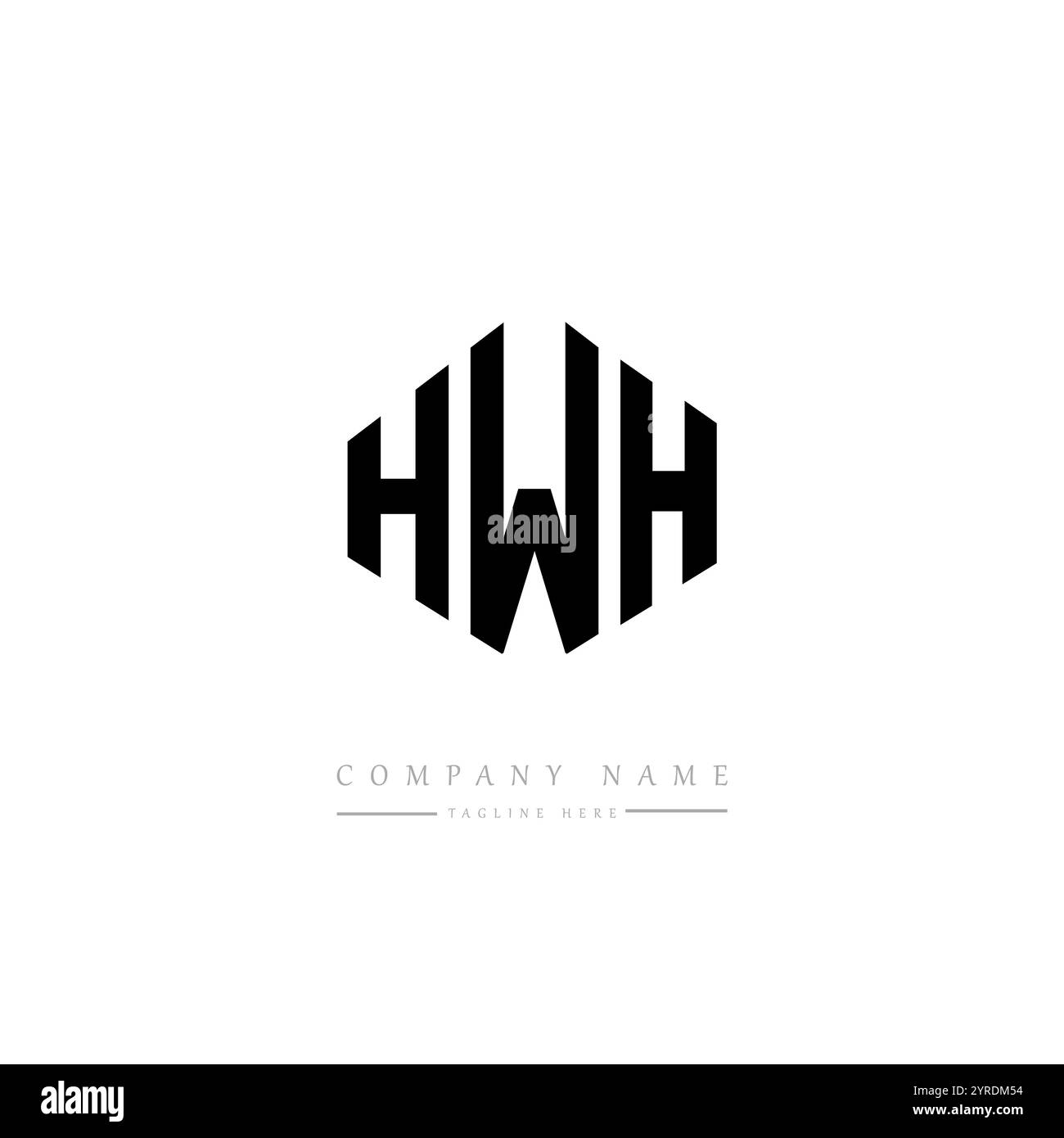 HWH letter logo design with polygon shape. HWH polygon and cube shape ...