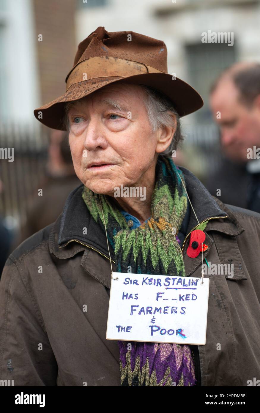 London, UK. 19th Nov 2024. Protester with sign at the London Farming ...