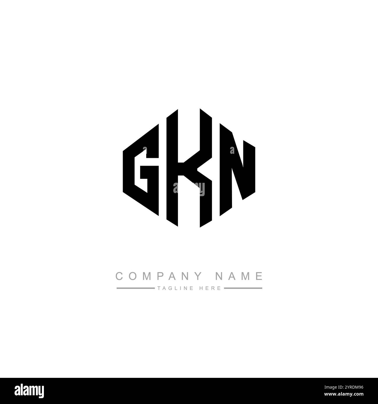 GKN letter logo design with polygon shape. GKN polygon and cube shape ...