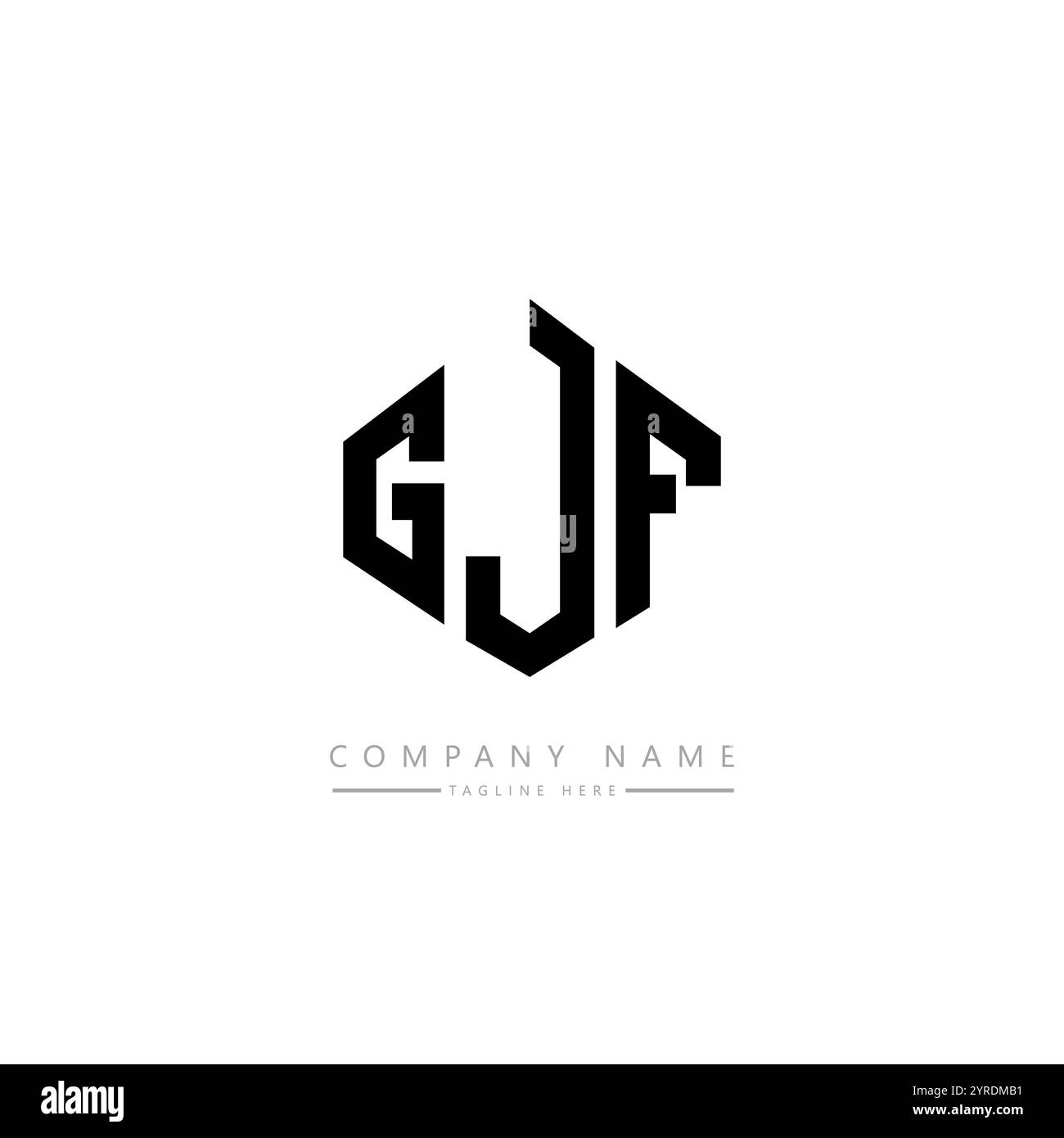 GJF letter logo design with polygon shape. GJF polygon and cube shape ...