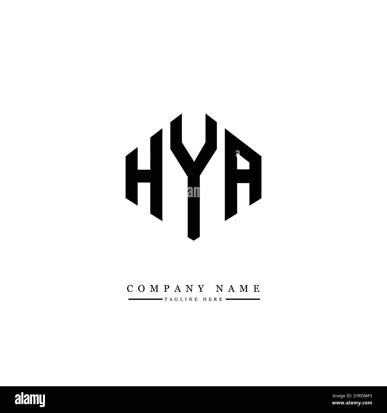 HYA letter logo design with polygon shape. HYA polygon and cube shape ...